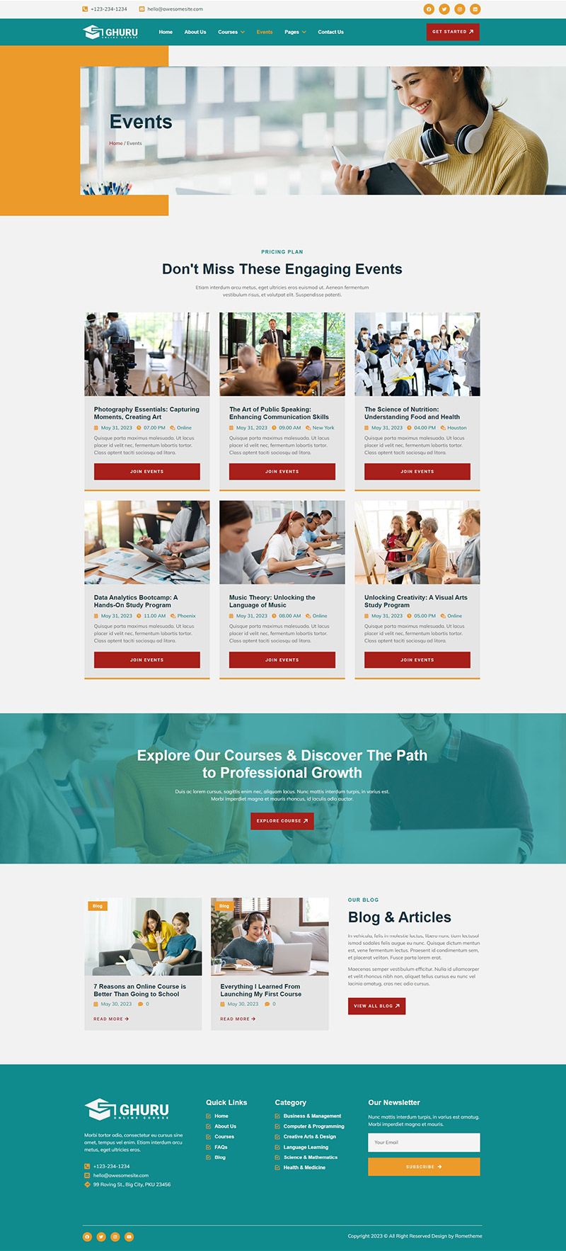 Ghuru - Online Course & Education Elementor Template Kit by Rometheme